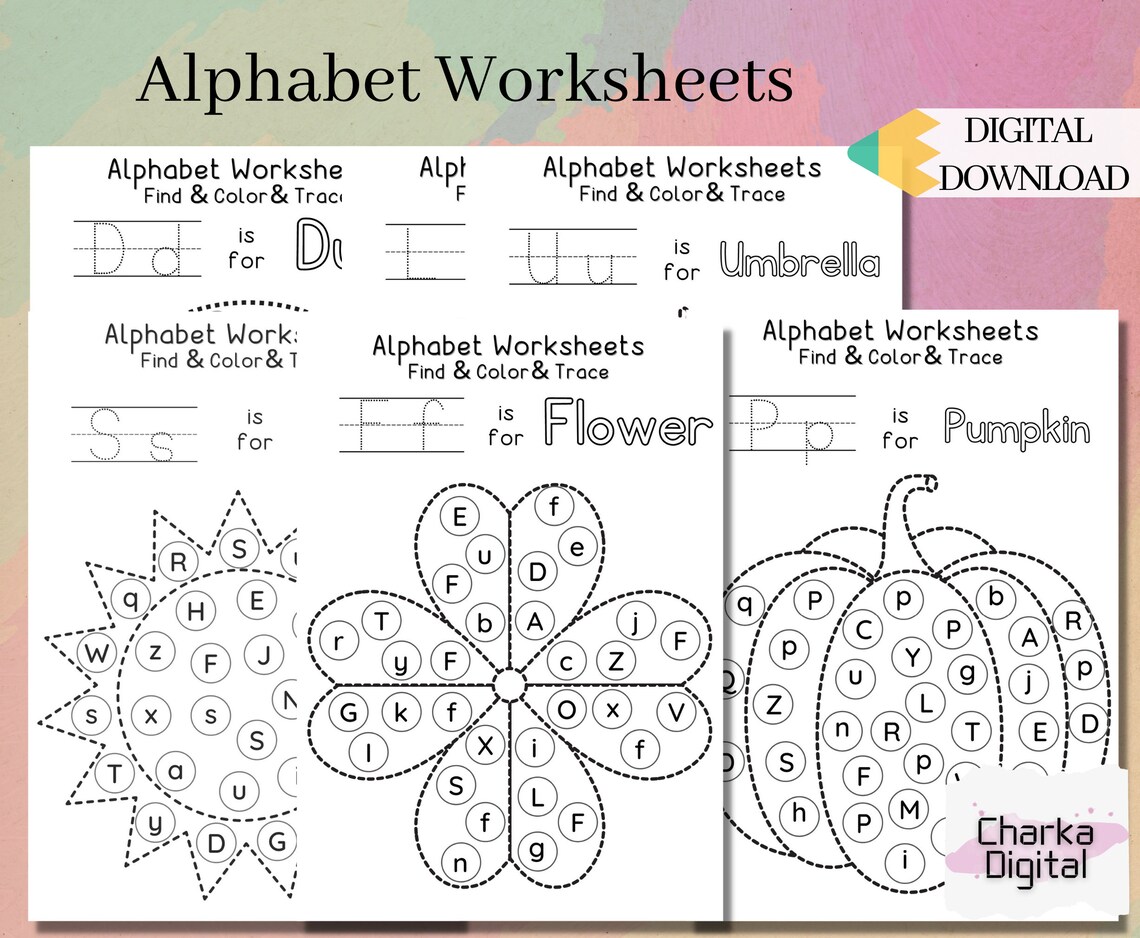 Printable Alphabet Worksheets, Find the Letter ABC Activities, Phonics ...