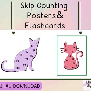 Printable Skip Counting Posters and Flashcards, Multiplication Activity ...