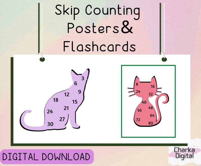 Printable Skip Counting Posters and Flashcards, Multiplication Activity ...
