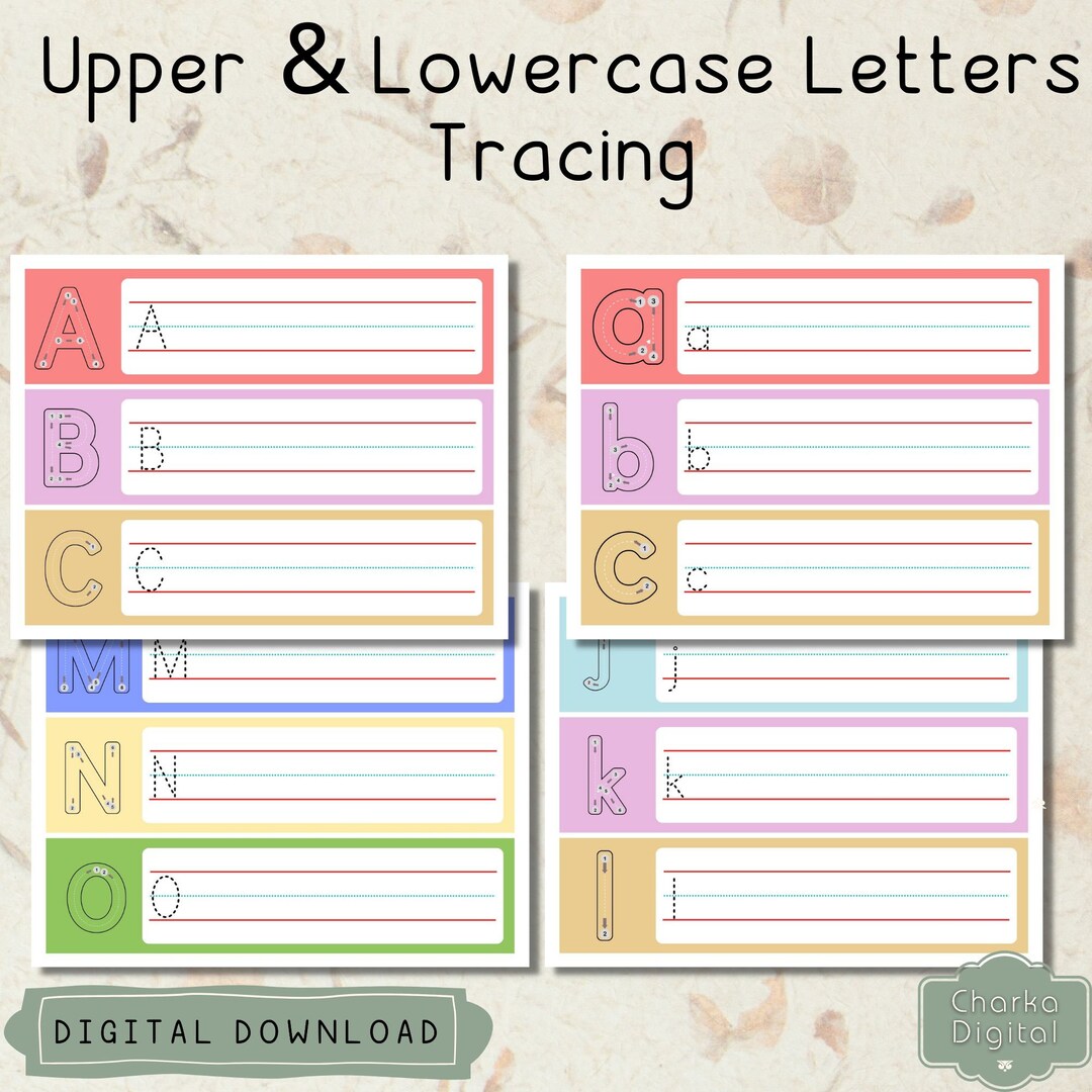Printable Alphabet Letters Tracing Pages, Uppercase and Lowercase ...