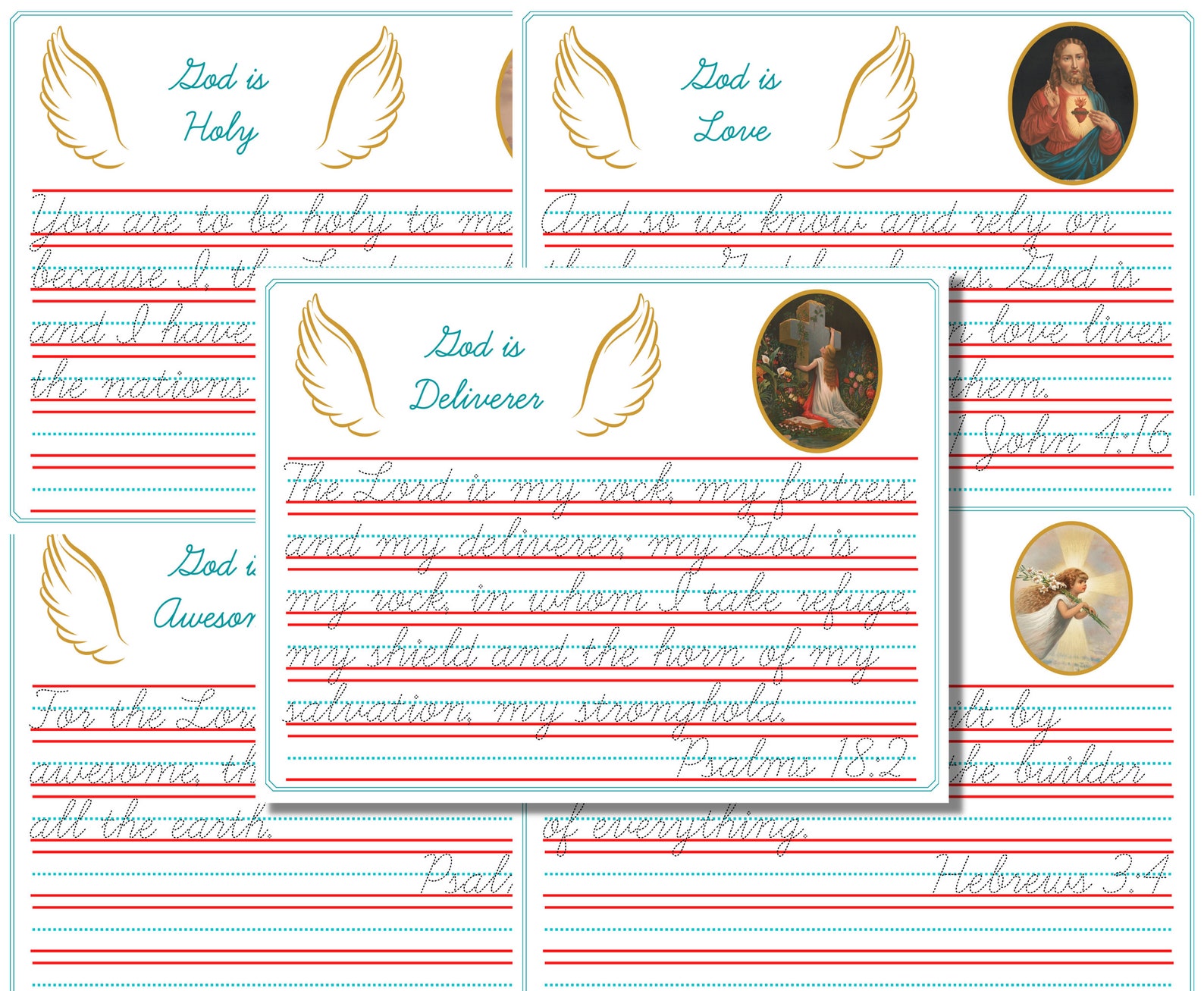 Printable A to Z Cursive Bible Verse Tracing Worksheets, Cursive ...