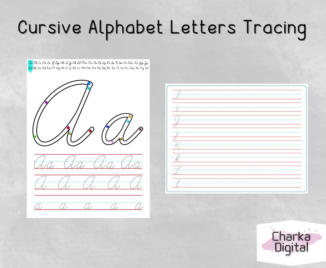 Printable Cursive Alphabet Tracing Bundle, How to Connect Cursive ...