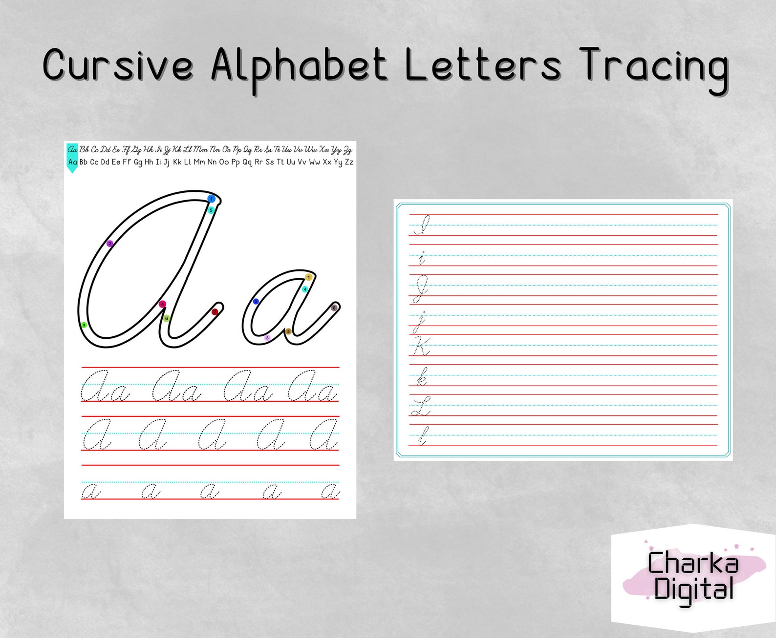 Printable Cursive Alphabet Tracing Bundle, How to Connect Cursive ...