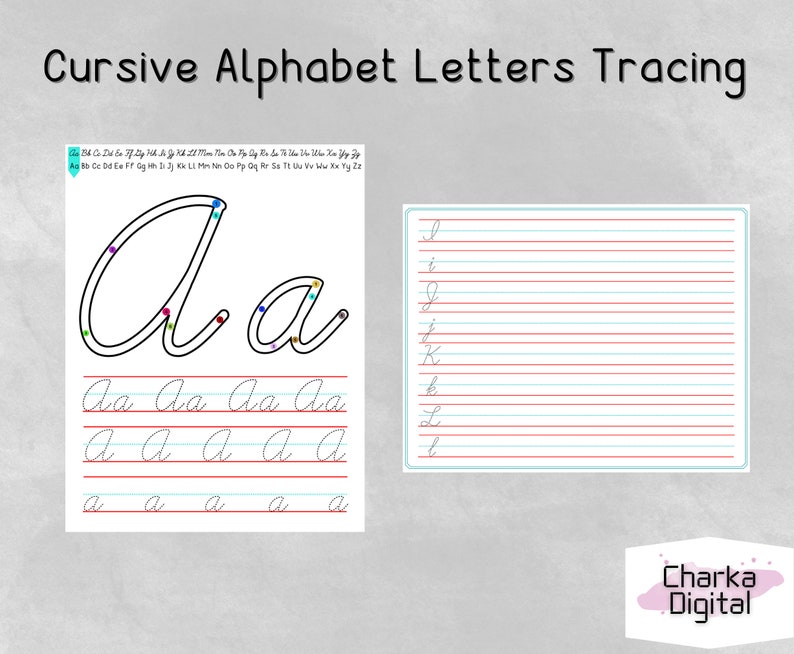 Printable Cursive Alphabet Tracing Bundle, How to Connect Cursive ...