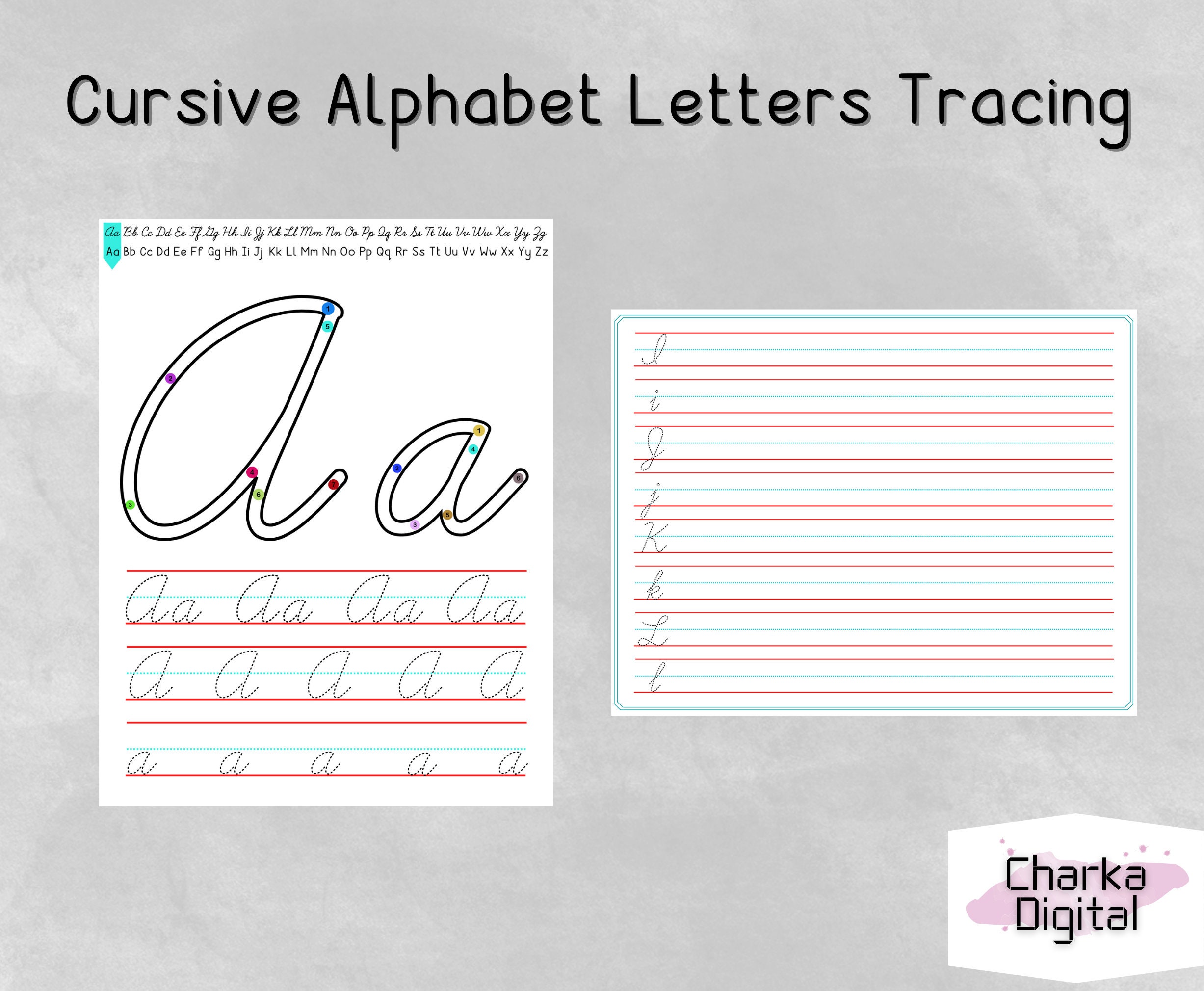 Printable Cursive Alphabet Tracing Bundle, How to Connect Cursive ...
