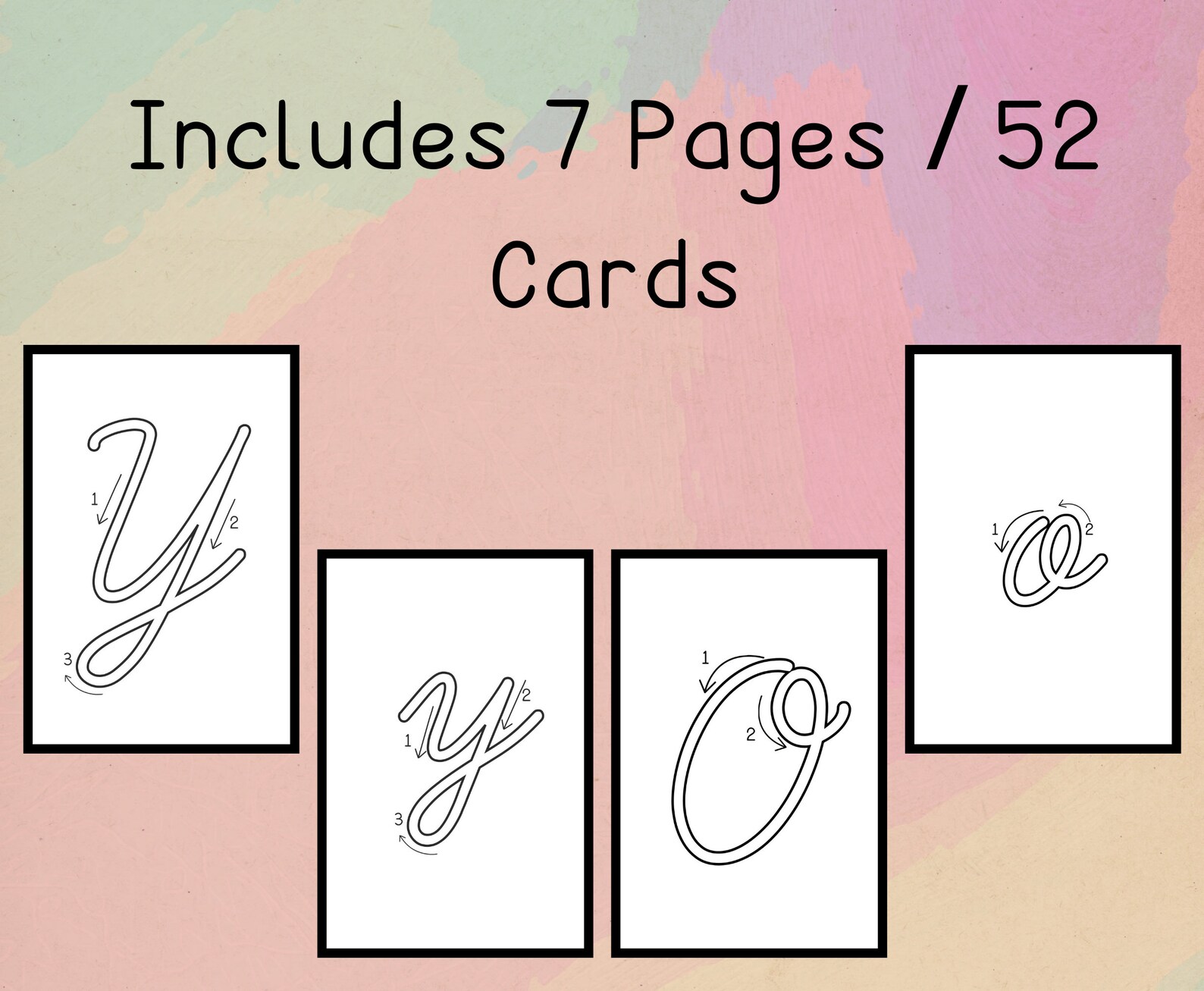 Cursive Alphabet Matching Flashcards, Printable Cursive Letters Tracing ...