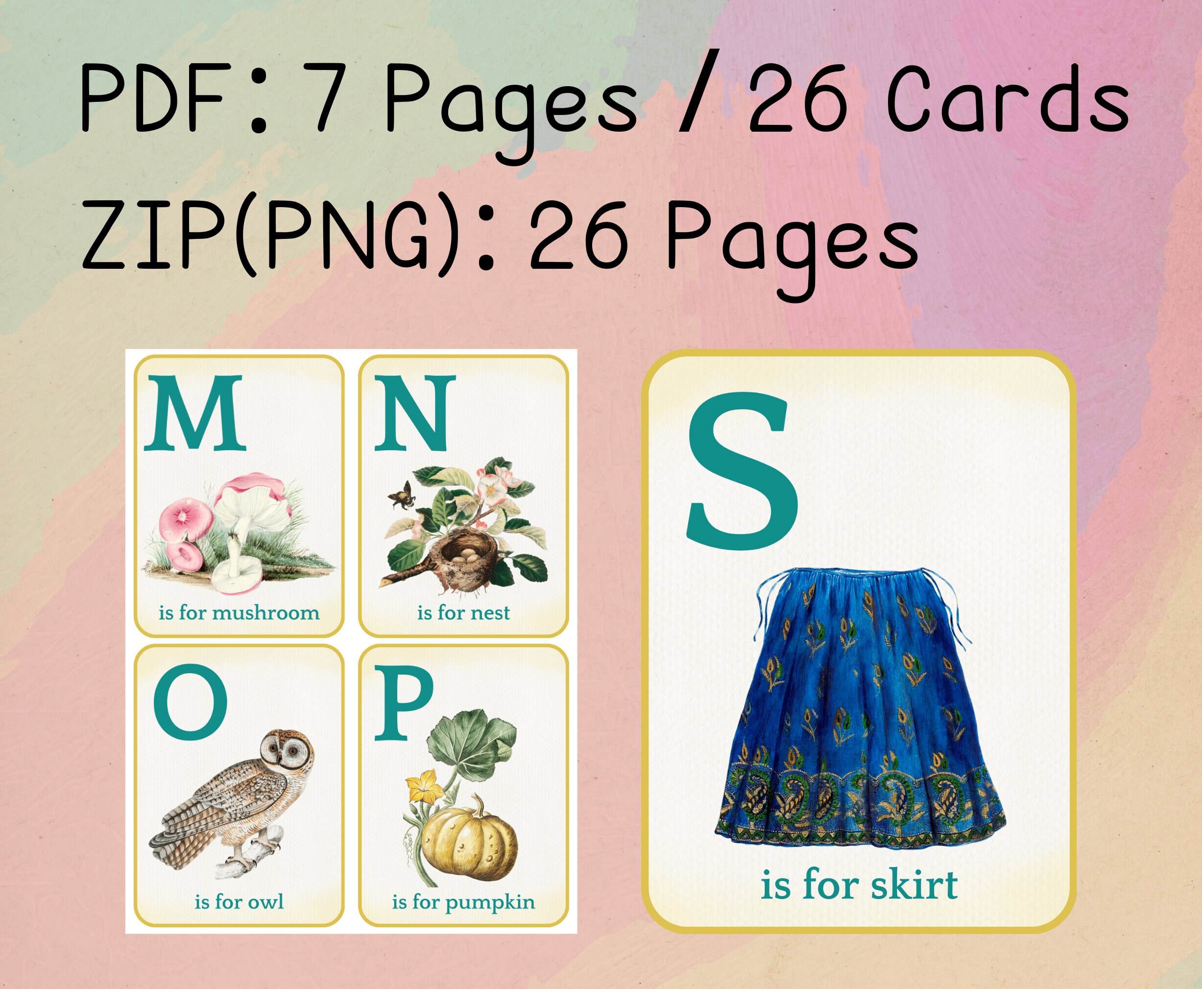 Printable Alphabet Flashcards, Retro Classroom Decor, ABC Cards ...