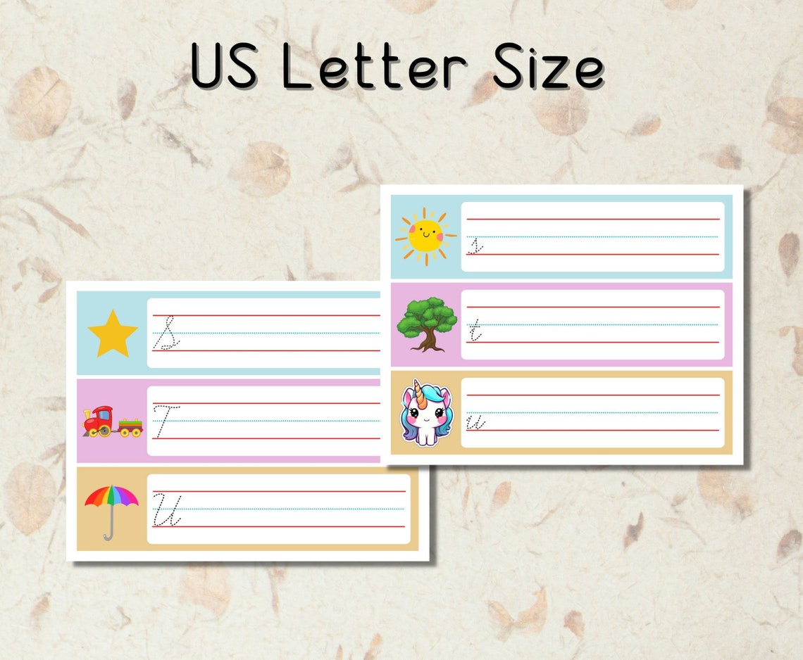 Printable Cursive Alphabet Letters Handwriting Practice, Uppercase and ...