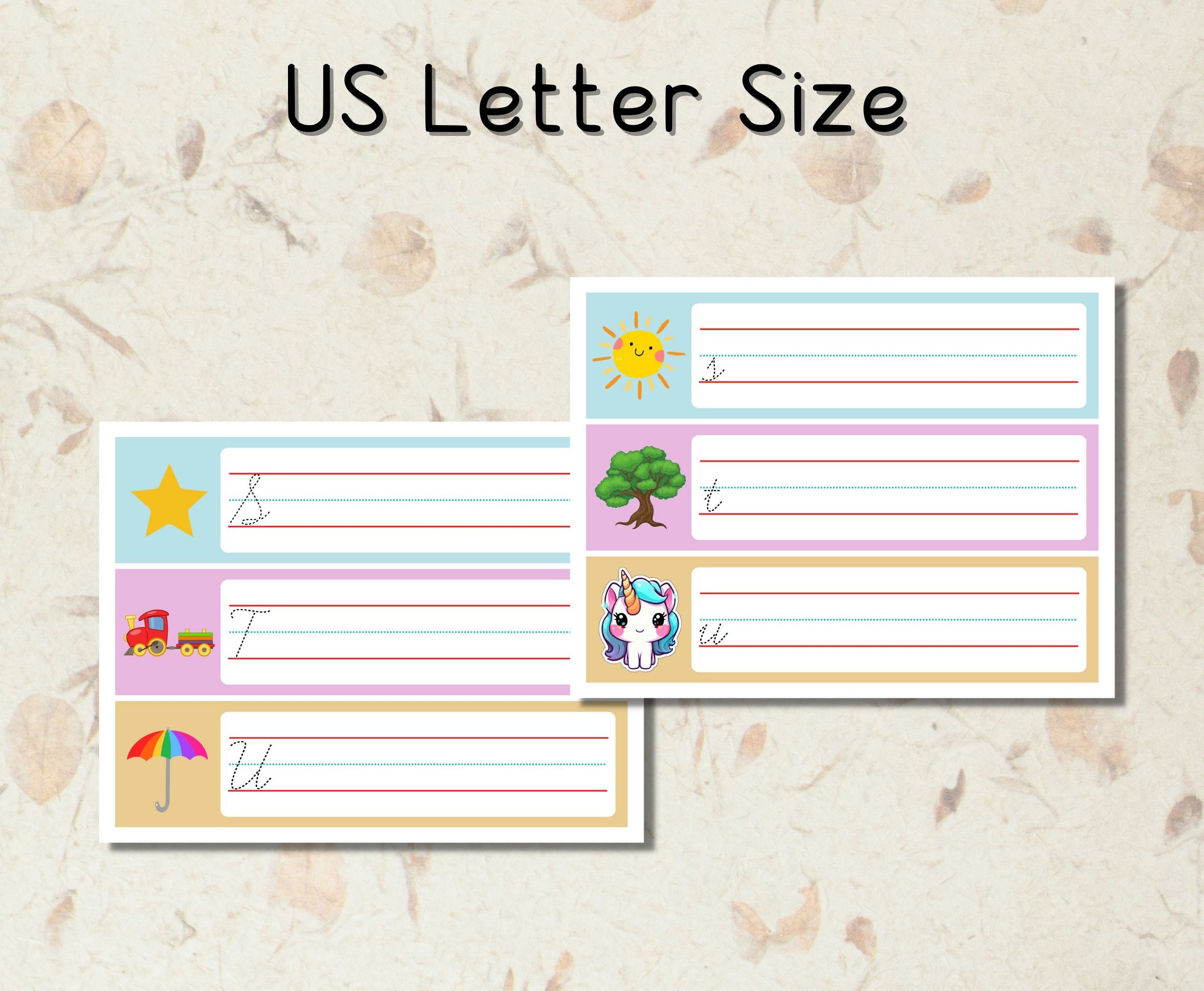 Printable Cursive Alphabet Letters Handwriting Practice, Uppercase and ...