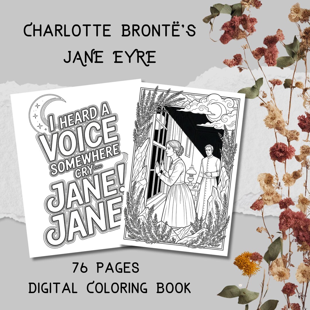 Jane Eyre Coloring Book Digital Download, Printable Victorian Gothic ...