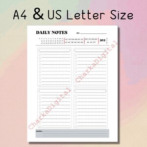 Printable Daily Notes PDF Daily Planner Digital Business - Etsy