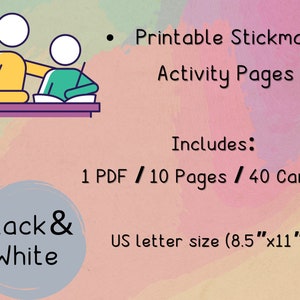 Printable Stickman Preschool Activity Pages, Educational Fun Game ...