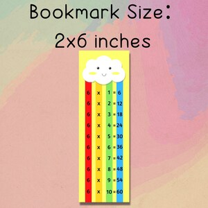 Printable Multiplication Table Bookmarks, 1 to 10 Times Table Chart ...