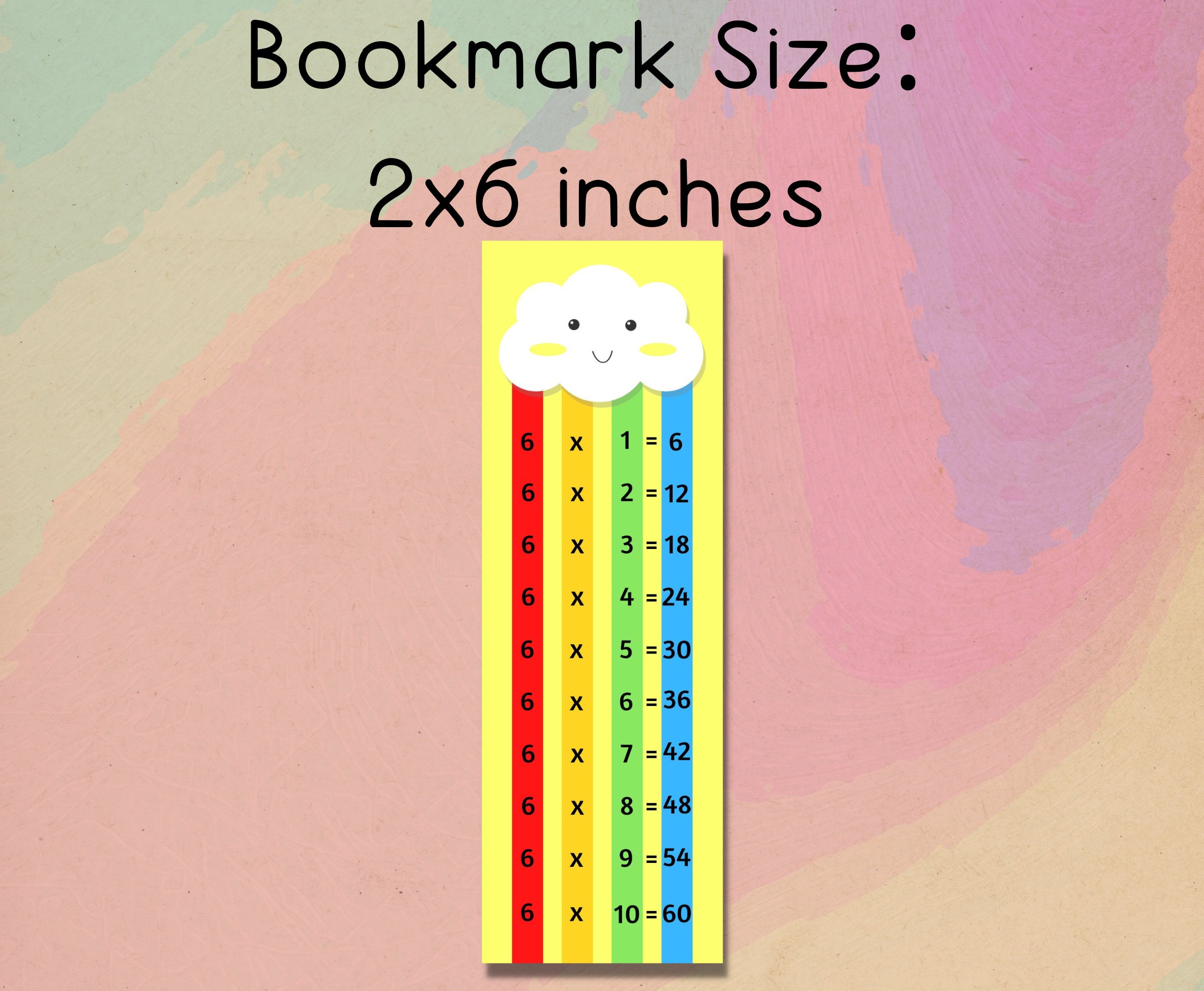 Printable Multiplication Table Bookmarks, 1 to 10 Times Table Chart ...