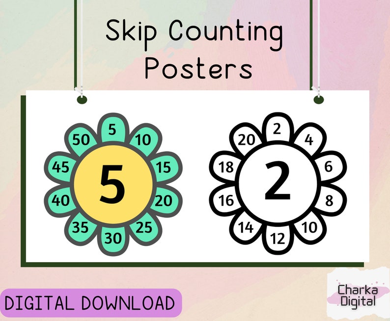 Printable Skip Counting Posters, Multiplication Activity, Classroom ...