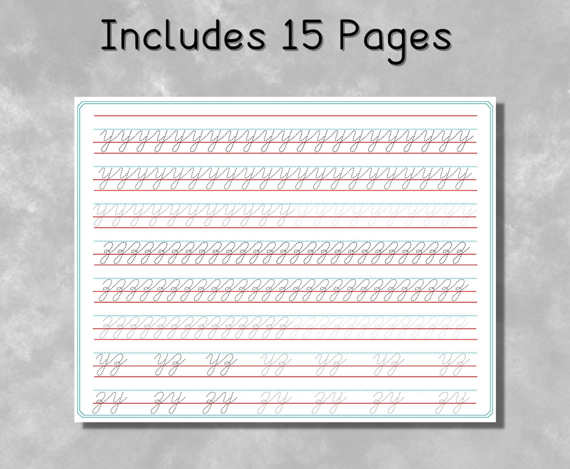 Printable Cursive Alphabet Tracing Pages, Handwritting Practice ...