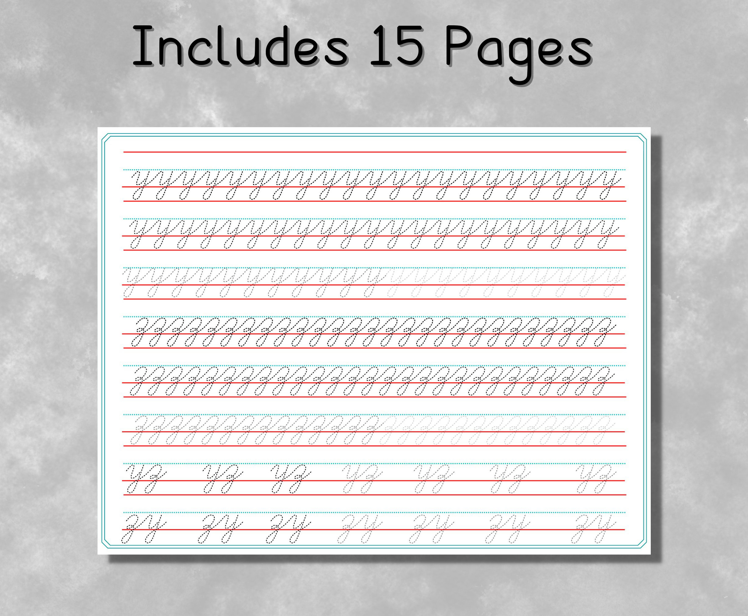 Printable Cursive Alphabet Tracing Pages, Handwritting Practice ...