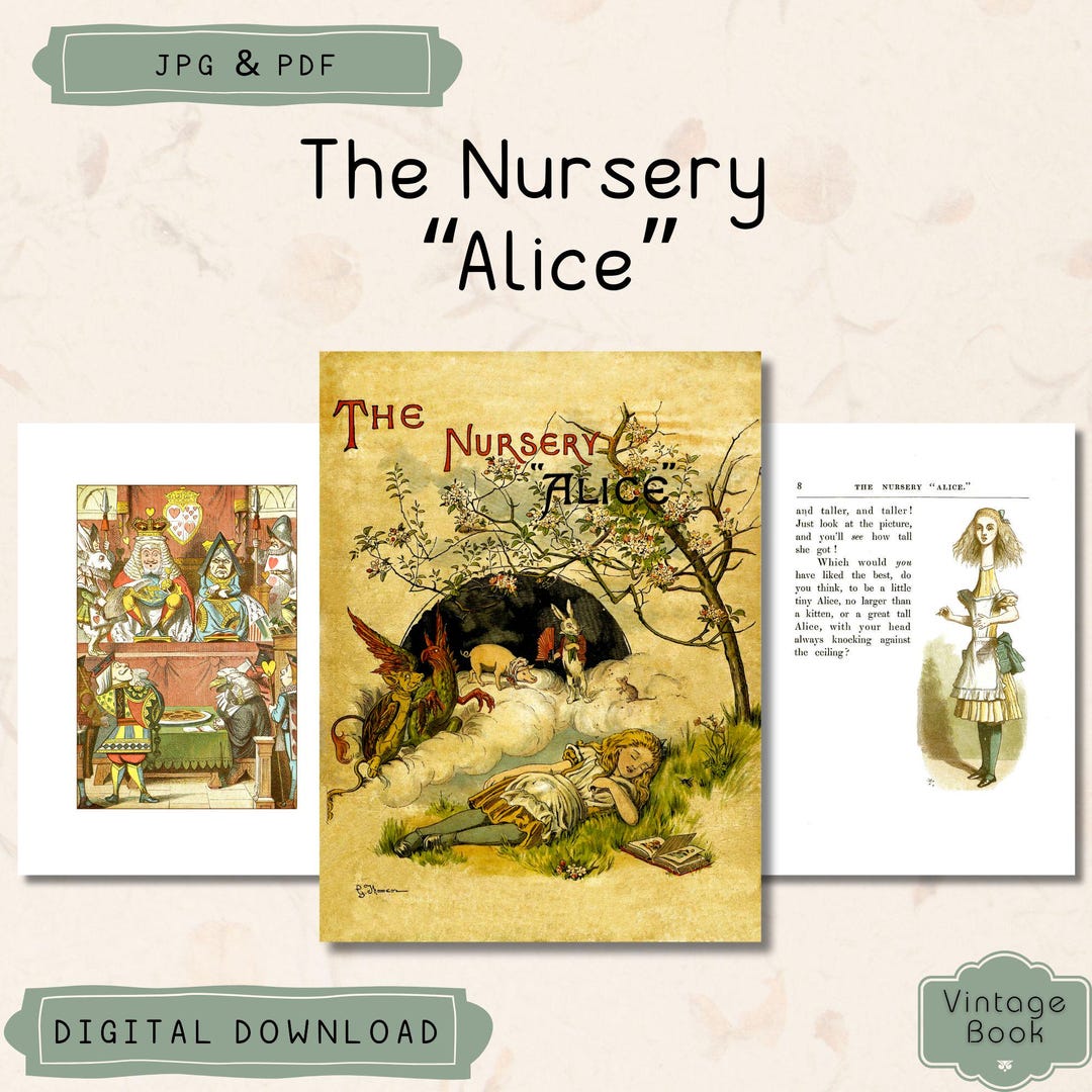 Vintage 'the Nursery Alice' Children's Book, Printable 1890 Alice's ...