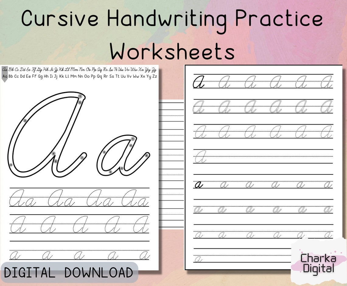 Cursive Alphabet Tracing Worksheets, Handwritting Practice Pages, Learn ...