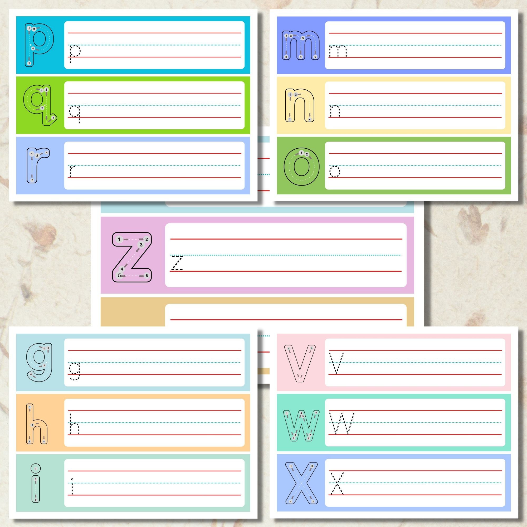 Printable Alphabet Letters Tracing Pages, Uppercase and Lowercase ...