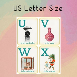 Printable Alphabet Flashcards, Retro Classroom Decor, ABC Cards ...
