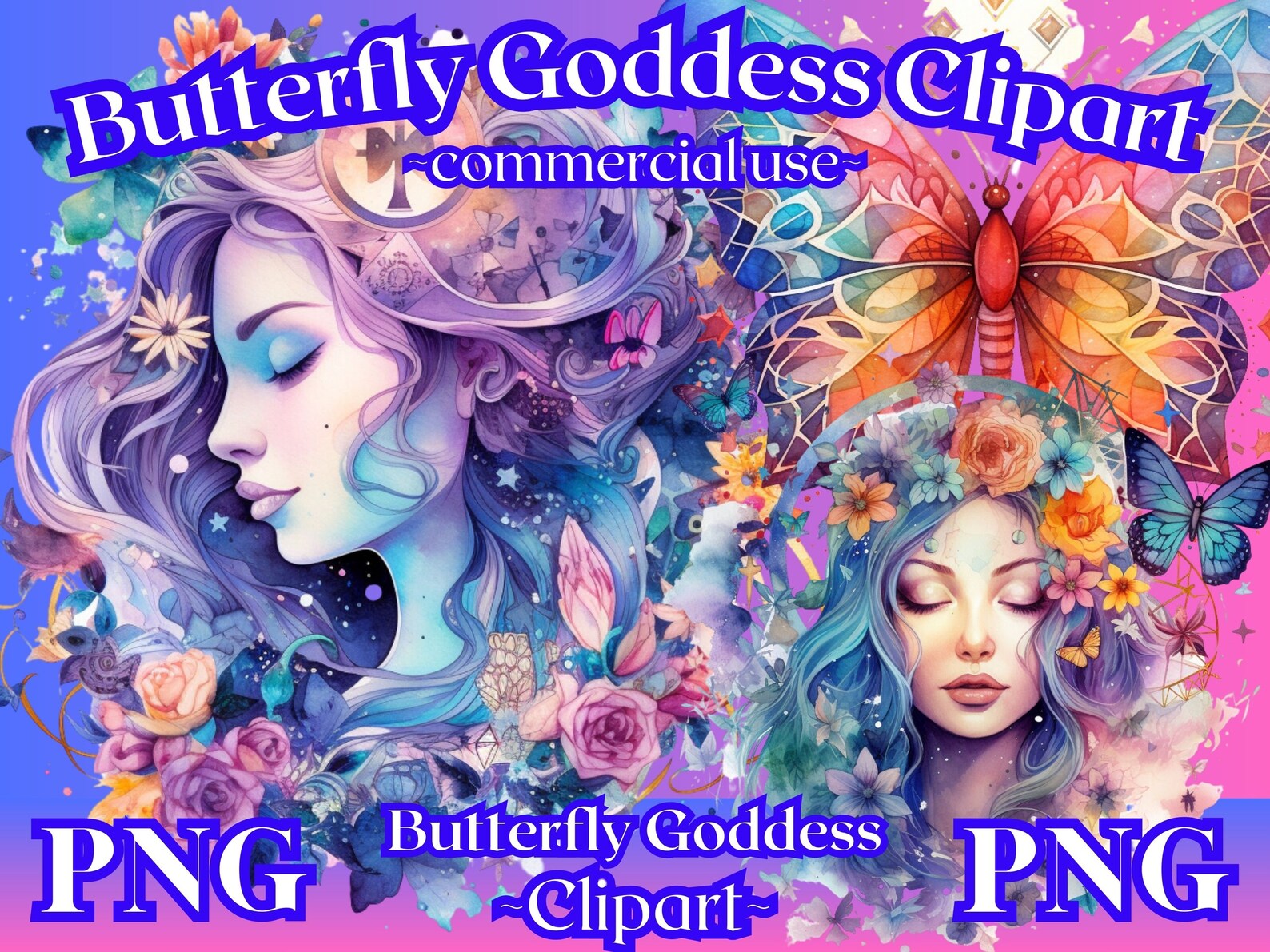 Butterfly Goddess Clipart, Butterfly Girl Png, Celestial Butterfly ...