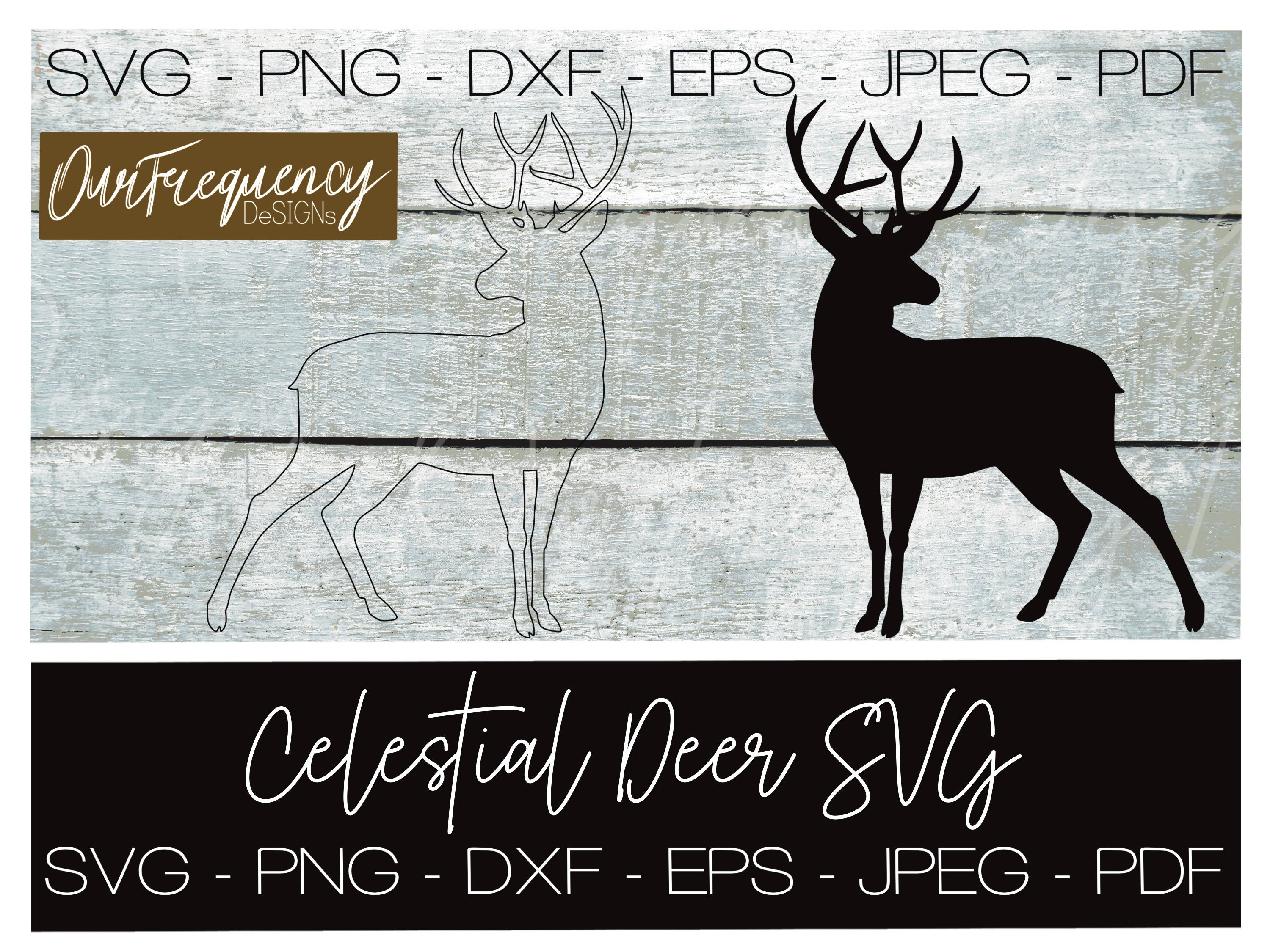 Celestial Deer Svg, Deer Svg, Buck SVG, Wilderness Animal SVG, Deer ...