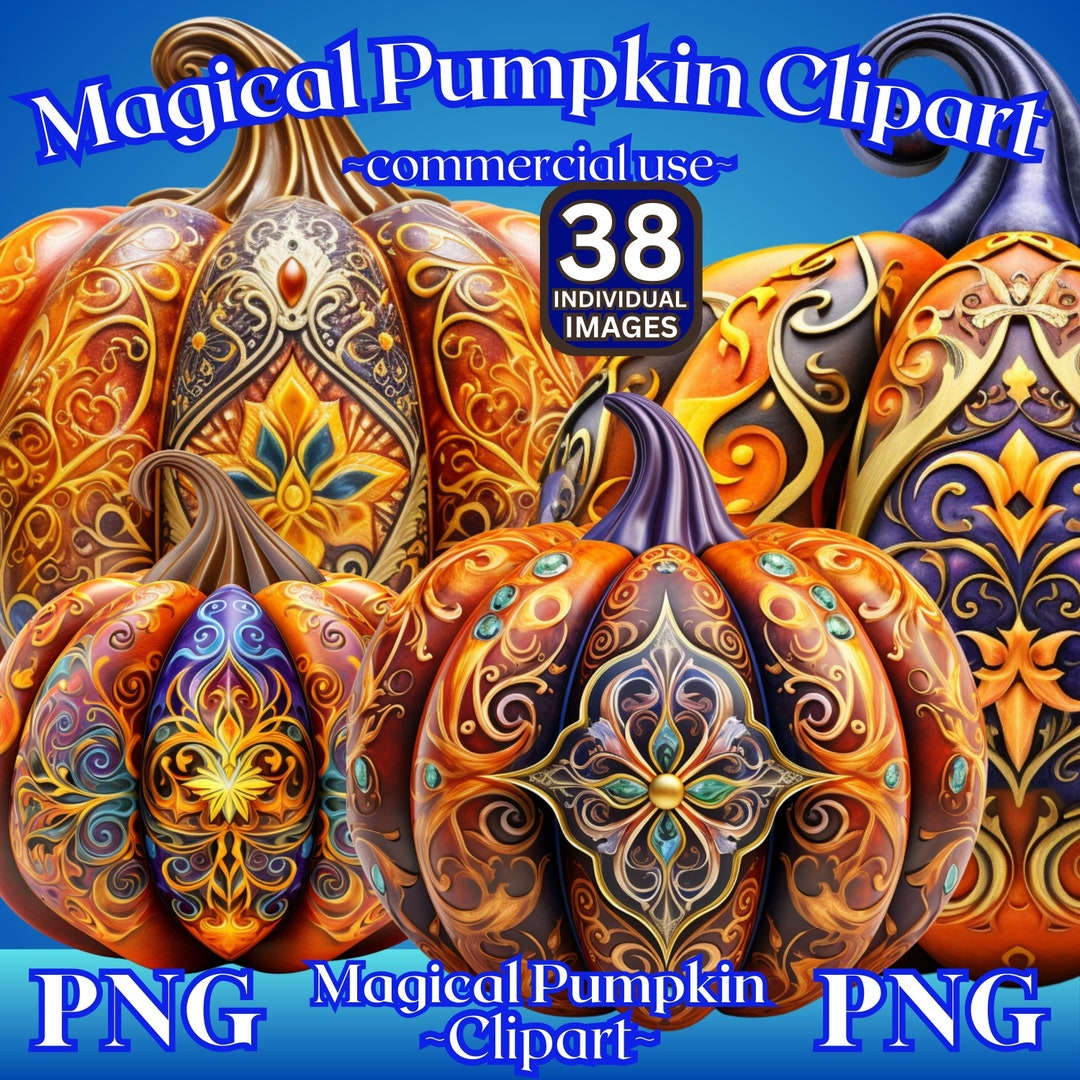 Magical Pumpkin Clipart, Colorful Halloween Png, Magical Pumpkin ...