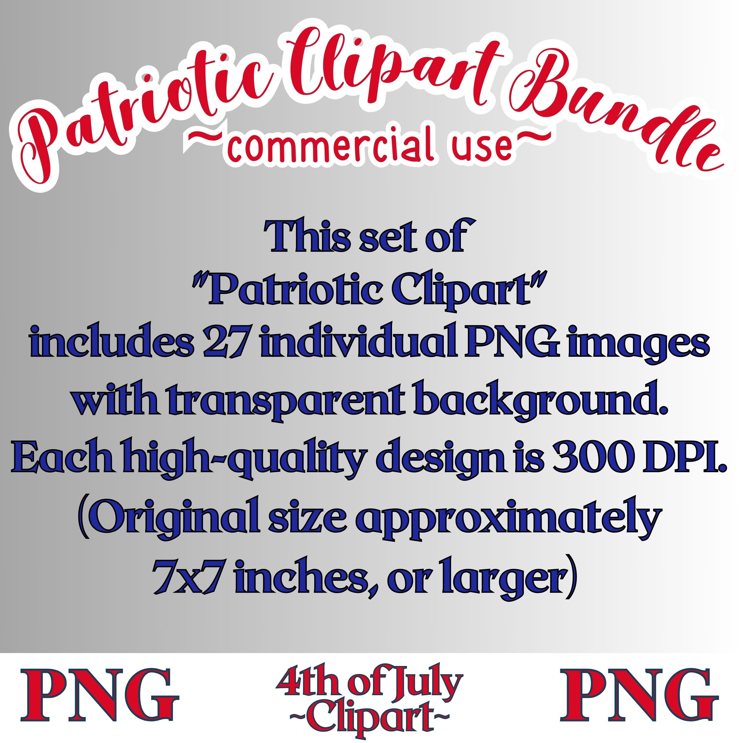 Patriotic Clipart Bundle, American Png Graphics, Patriotic Svg Clipart ...