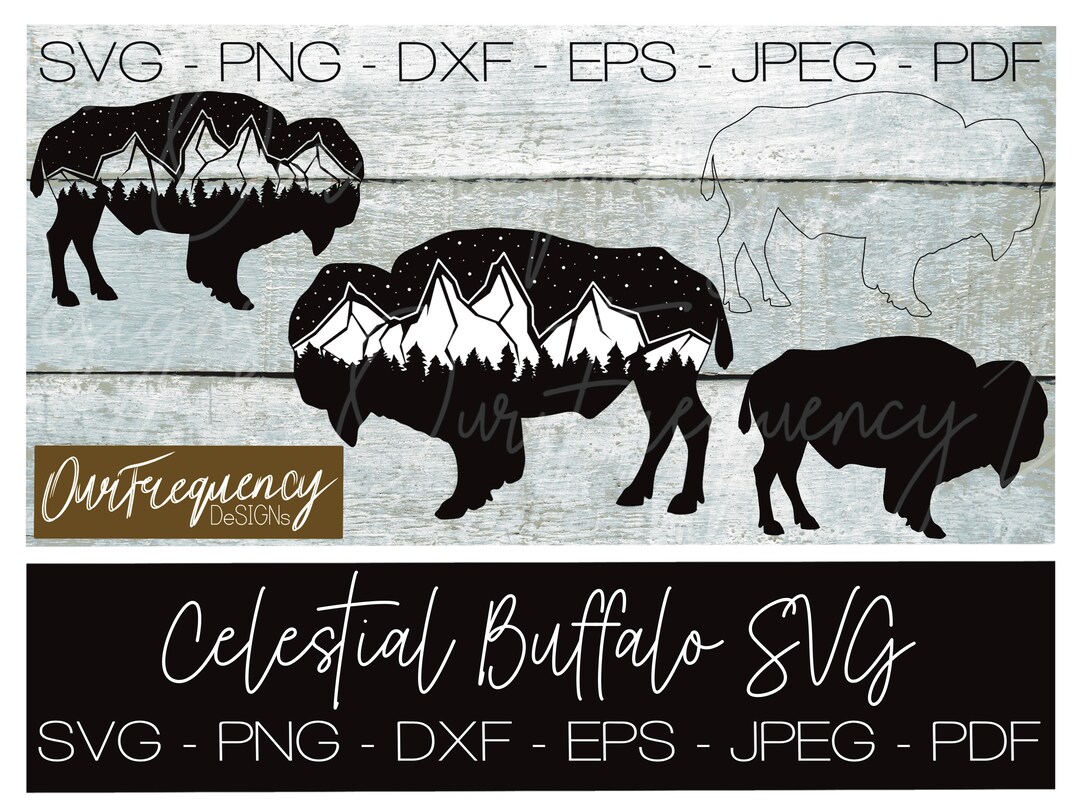 Buffalo Svg, Bison Svg, Celestial Buffalo Svg, Wilderness Animal Svg ...