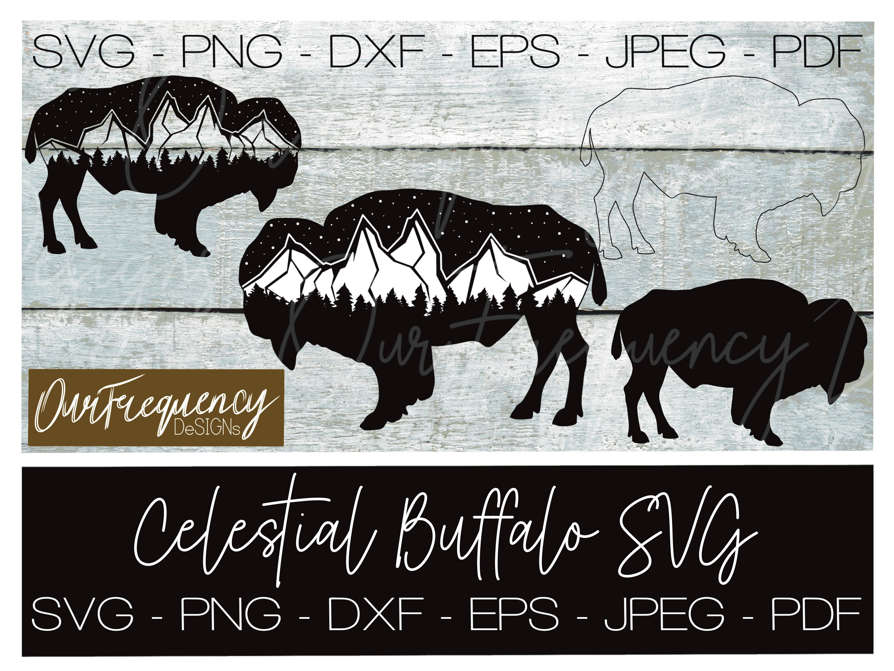 Buffalo Svg, Bison Svg, Celestial Buffalo Svg, Wilderness Animal Svg ...