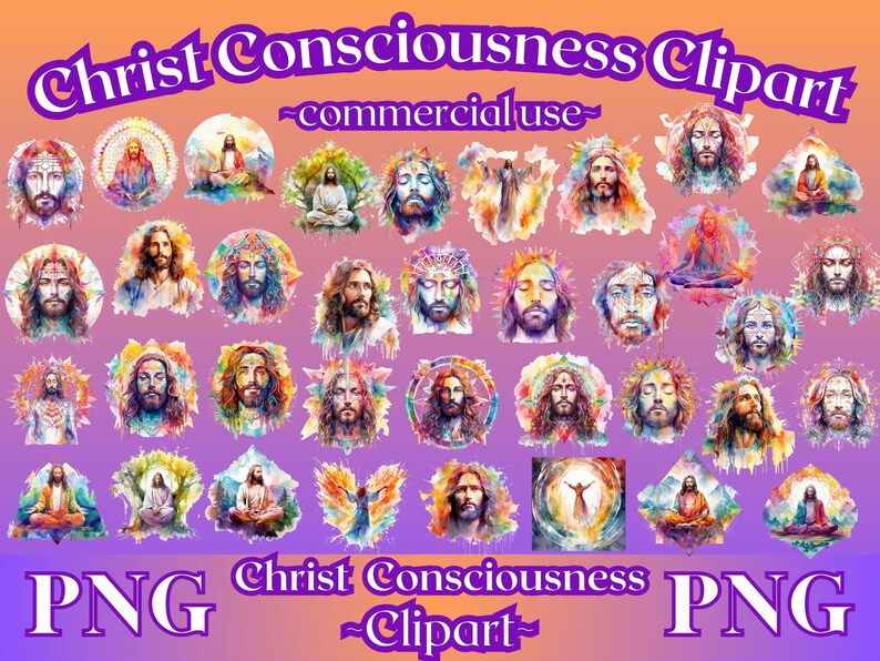 Christ Consciousness Clipart Jesus Png Graphics Meditating - Etsy