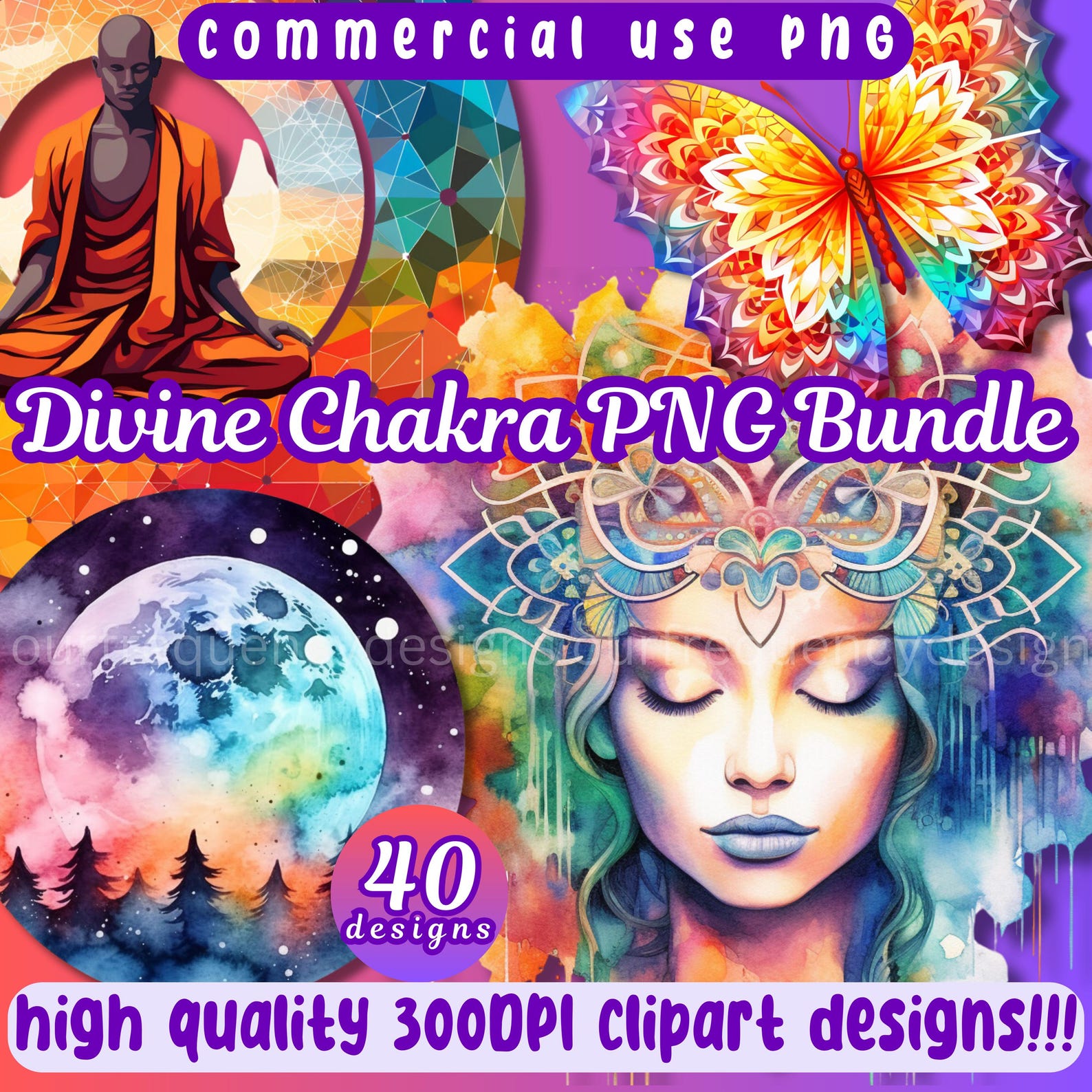 Spiritual PNG Bundle, Chakra Colors Clipart, Divine Sublimation Png ...