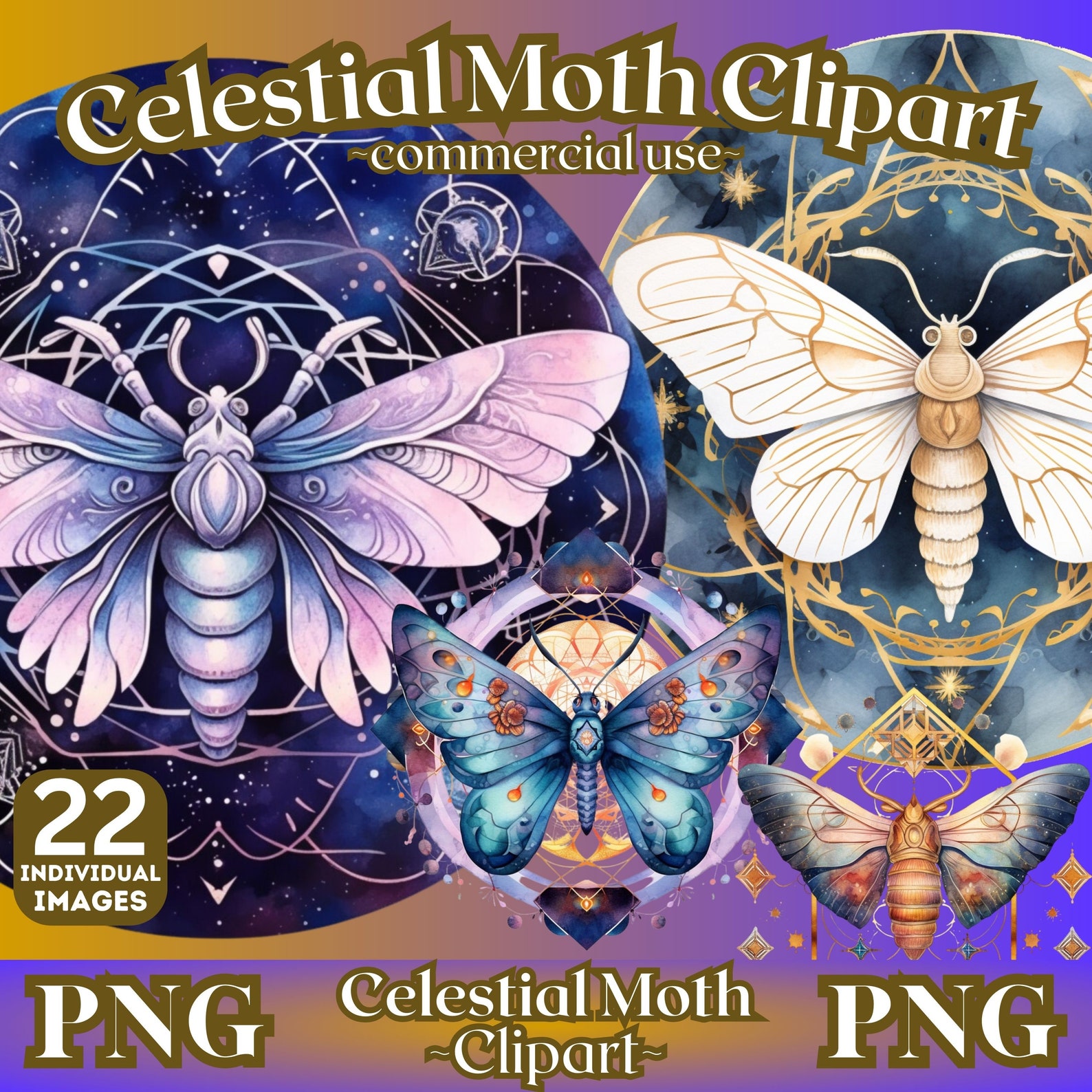 Celestial Moth Clipart, Cosmic Moth Png, Moth Clipart, Celestial Moth ...