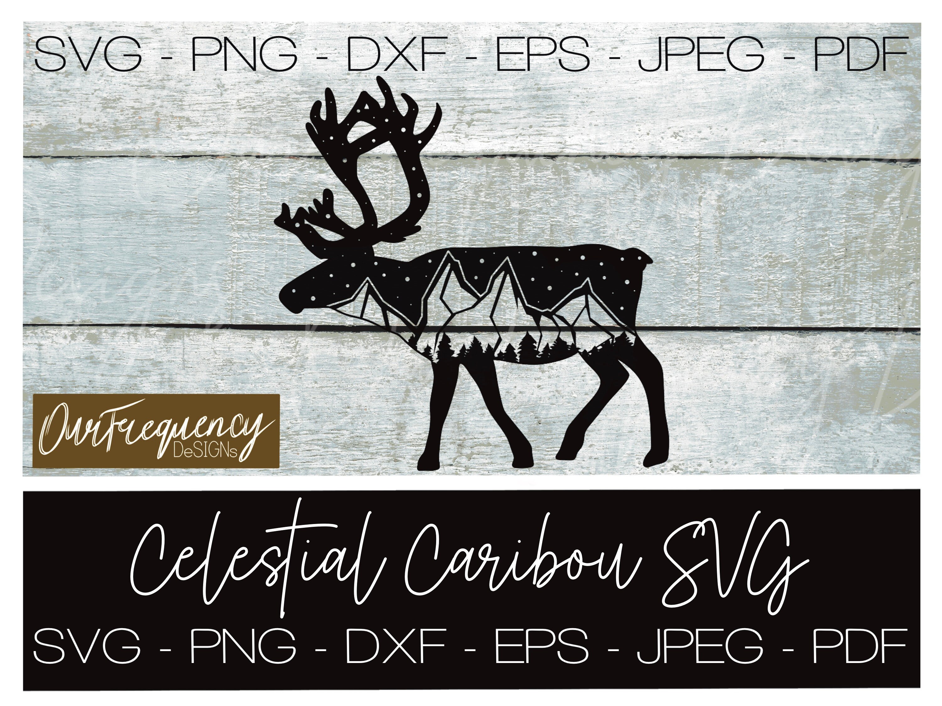 Caribou Svg, Celestial Caribou Svg, Caribou Png, Wilderness Animal Svg ...