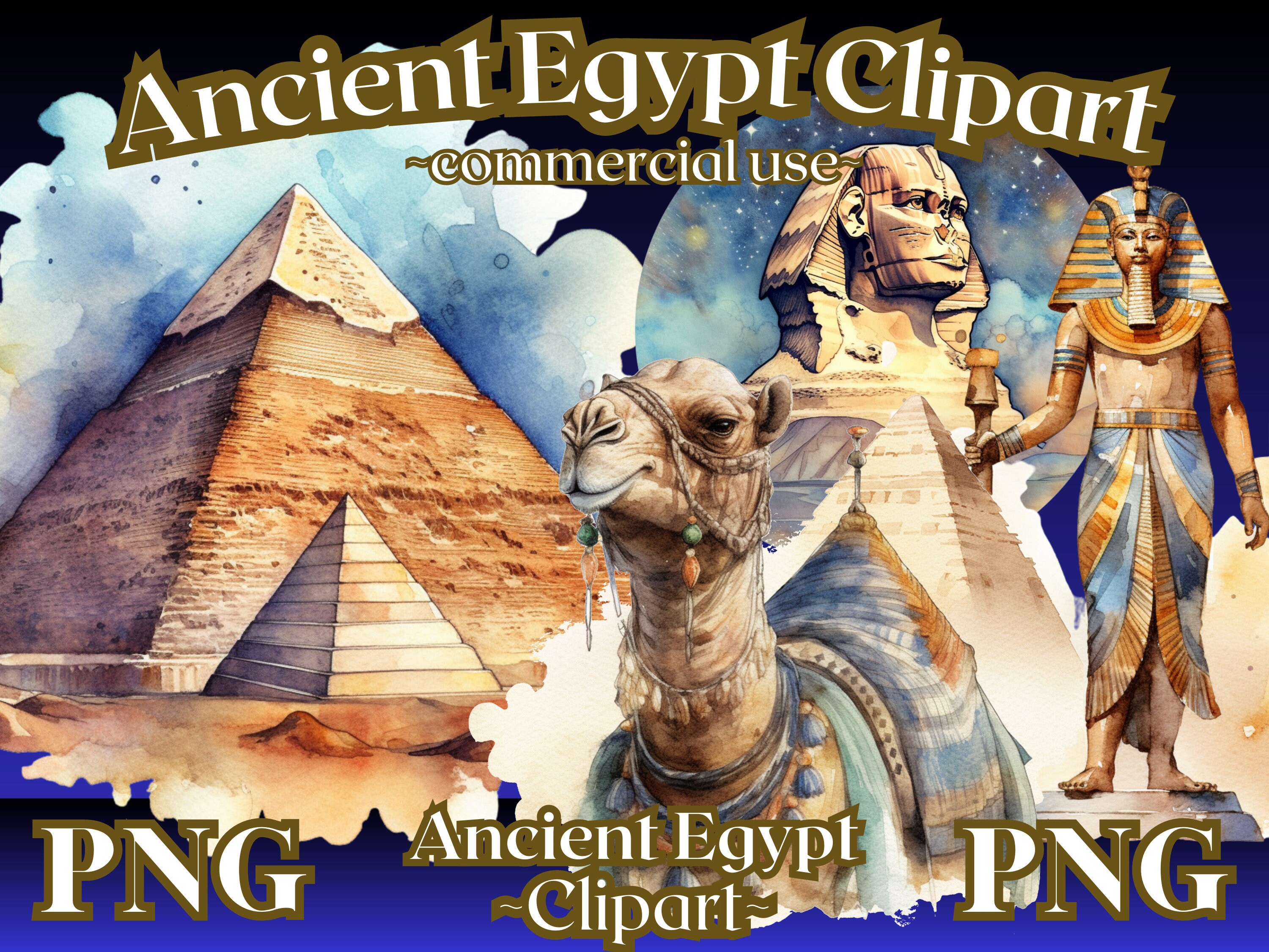 Ancient Egypt Clipart, Egypt Png Bundle, Pyramid Clipart, Egyptian ...
