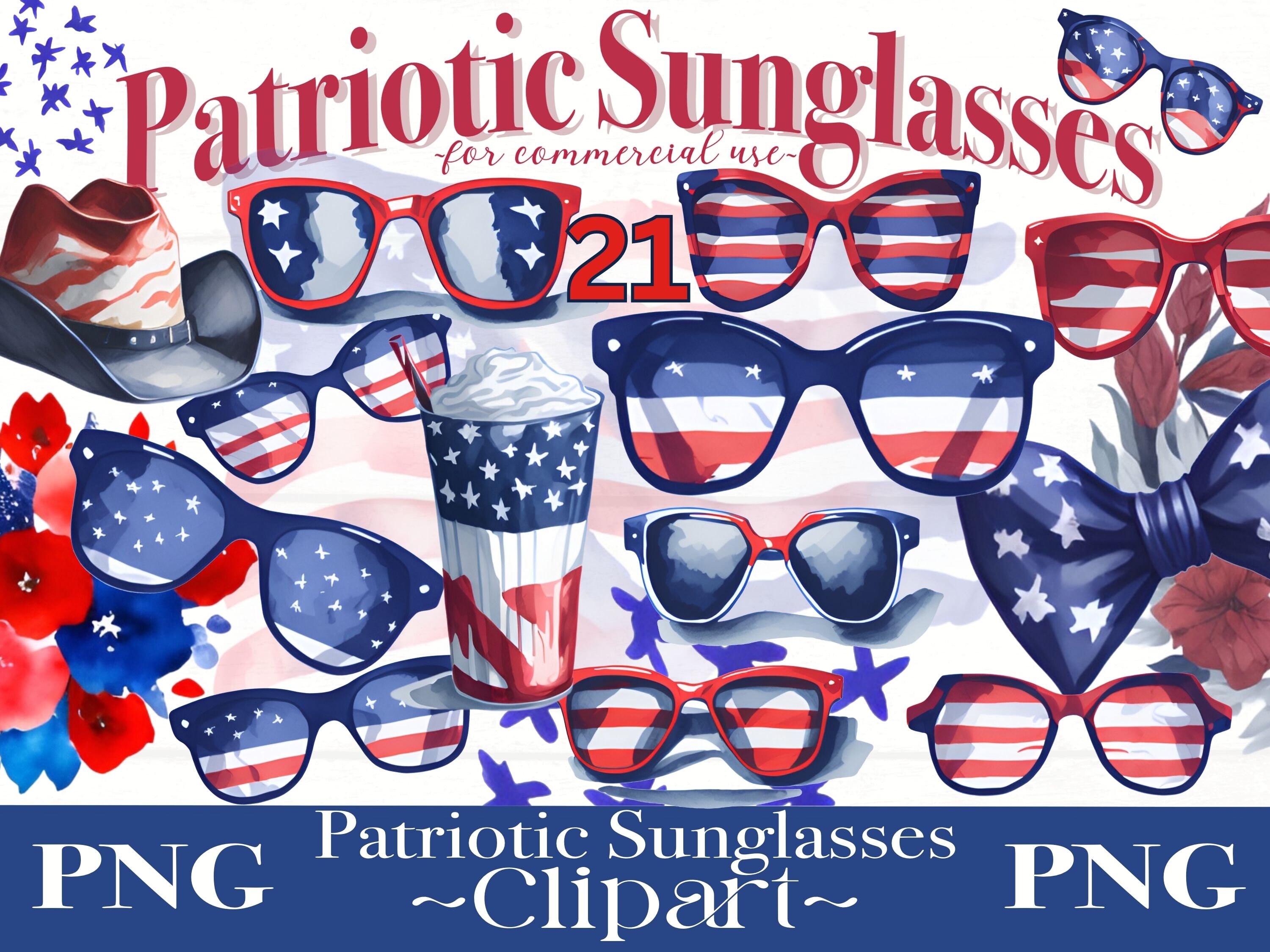 Patriotic Sunglasses Png, American Flag Clipart, 4th of July Sunglasses ...