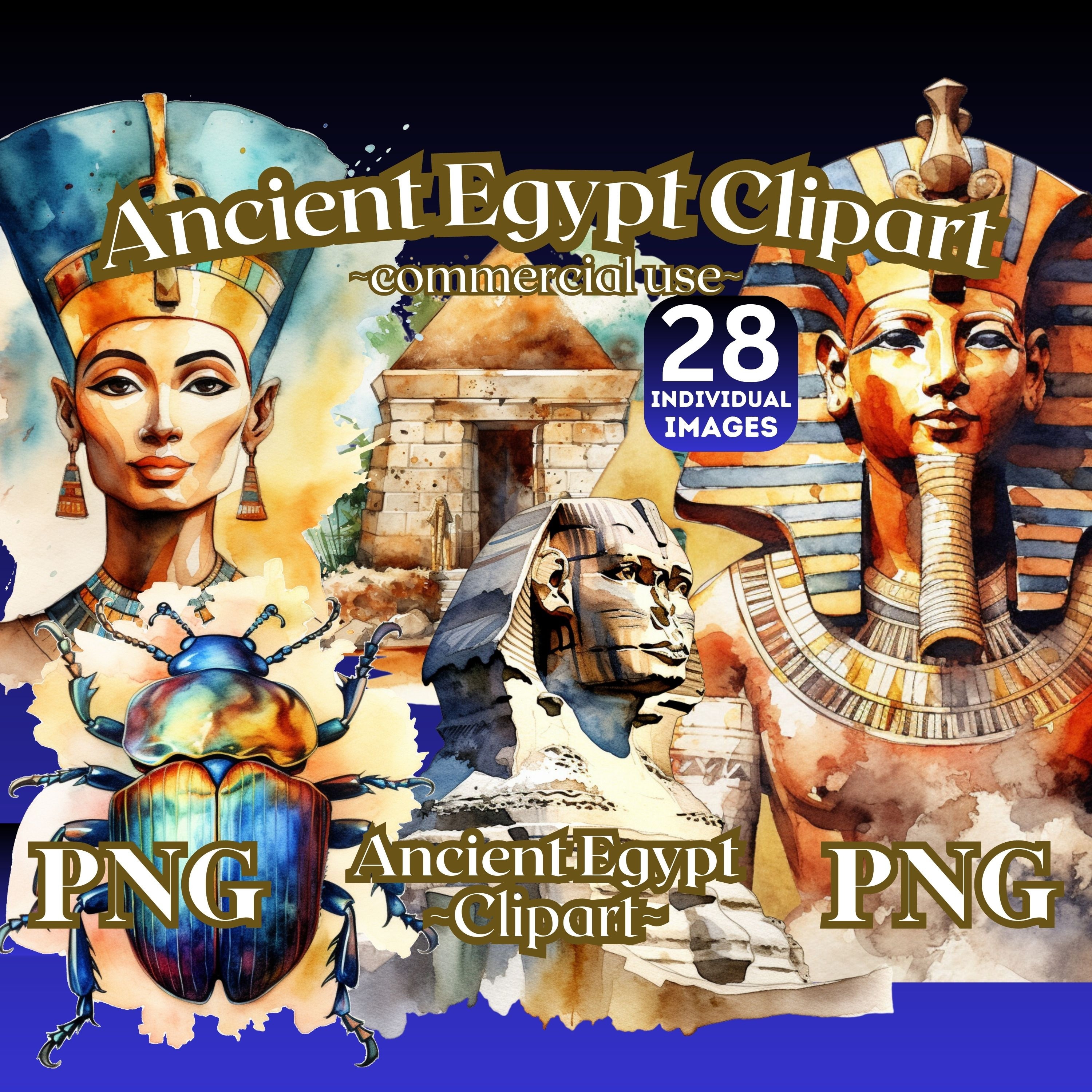 Ancient Egypt Clipart, Egypt Png Bundle, Pyramid Clipart, Egyptian ...