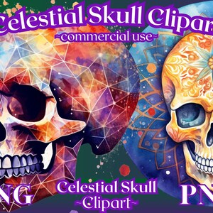 Celestial Skull Clipart, Cosmic Skull Png, Third Eye Skull Clipart ...