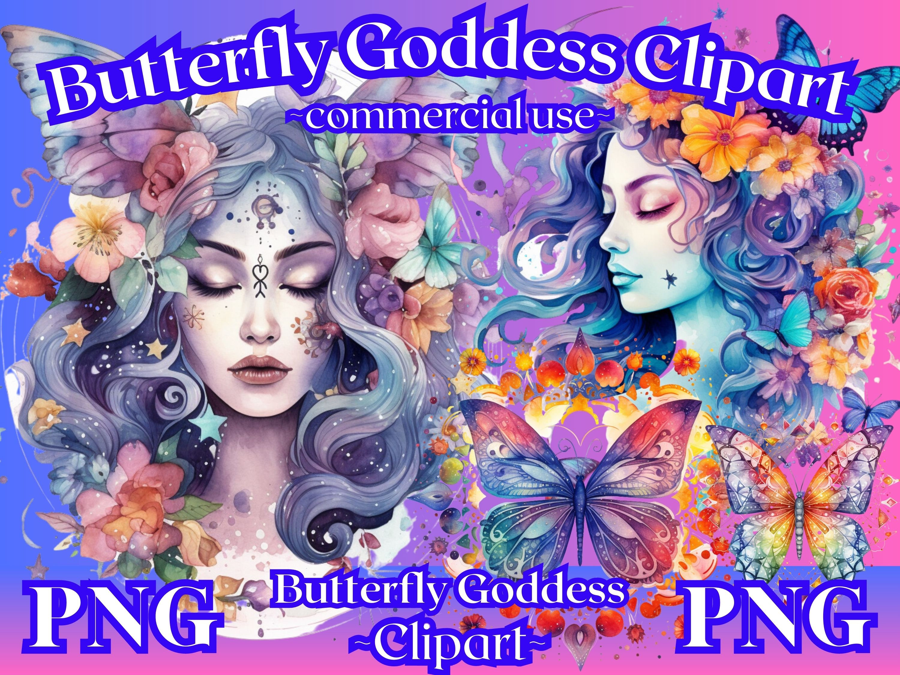 Butterfly Goddess Clipart, Butterfly Girl Png, Celestial Butterfly ...