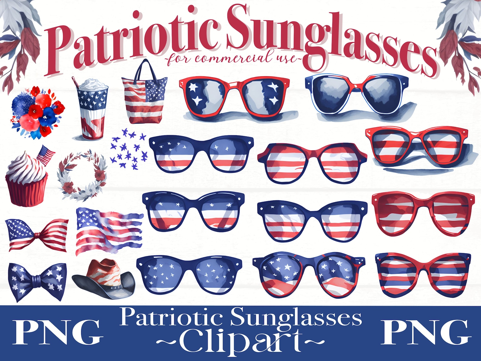 Patriotic Sunglasses Png, American Flag Clipart, 4th of July Sunglasses ...