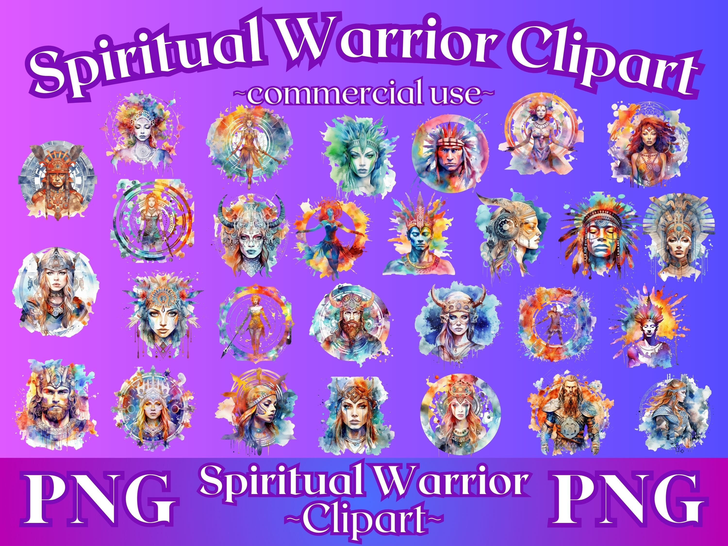 Spiritual Warrior Clipart, Warrior Spirit Png Bundle, Spiritual Clipart ...