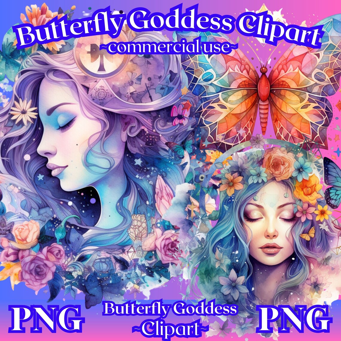 Butterfly Goddess Clipart, Butterfly Girl Png, Celestial Butterfly ...