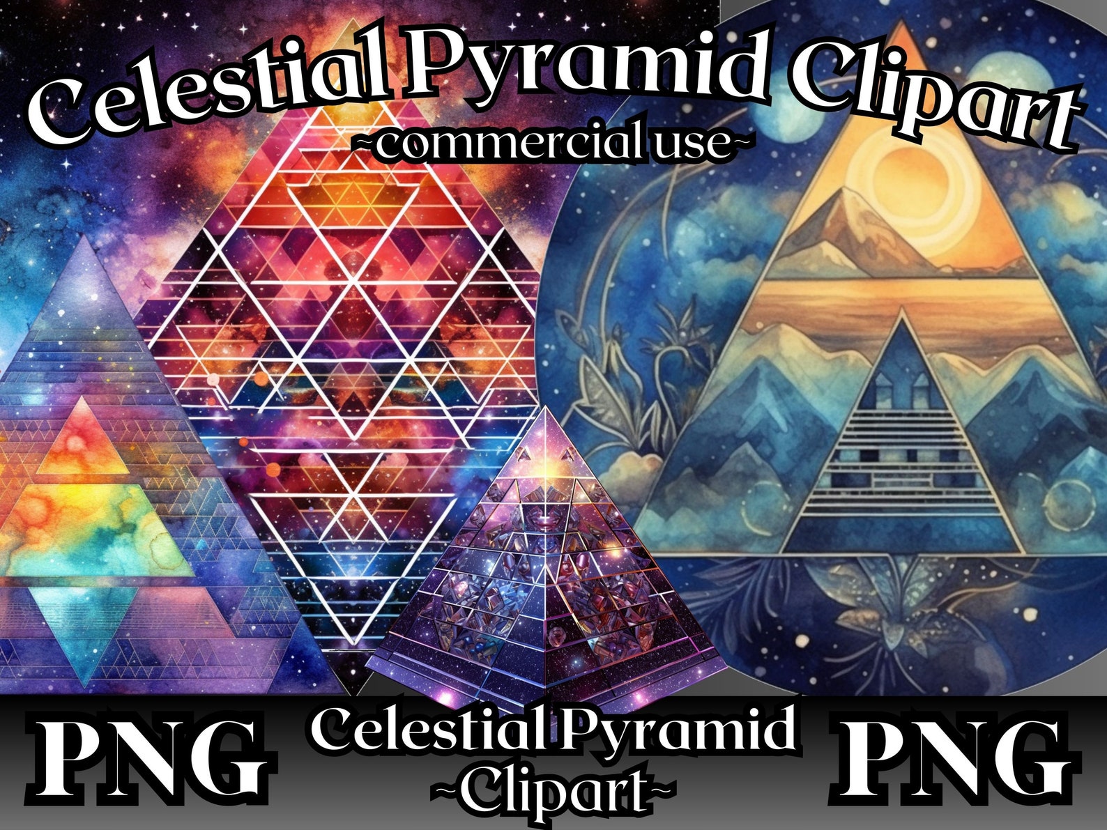 Celestial Pyramid Clipart, Pyramid Png Graphics, Mystic Pyramid Clipart ...