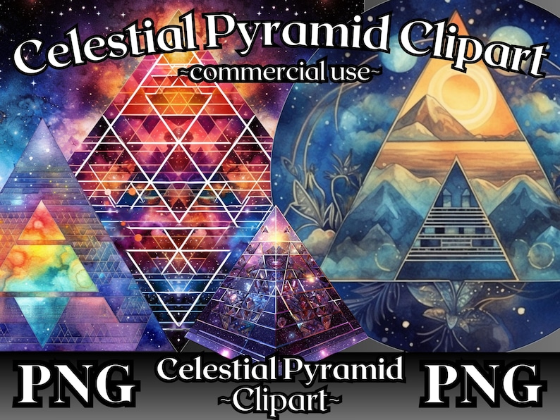 Celestial Pyramid Clipart, Pyramid Png Graphics, Mystic Pyramid Clipart ...