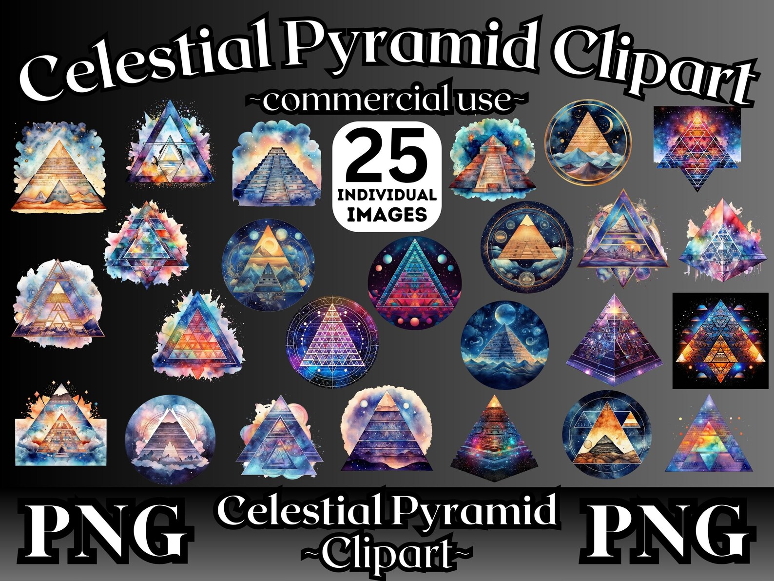 Celestial Pyramid Clipart, Pyramid Png Graphics, Mystic Pyramid Clipart ...
