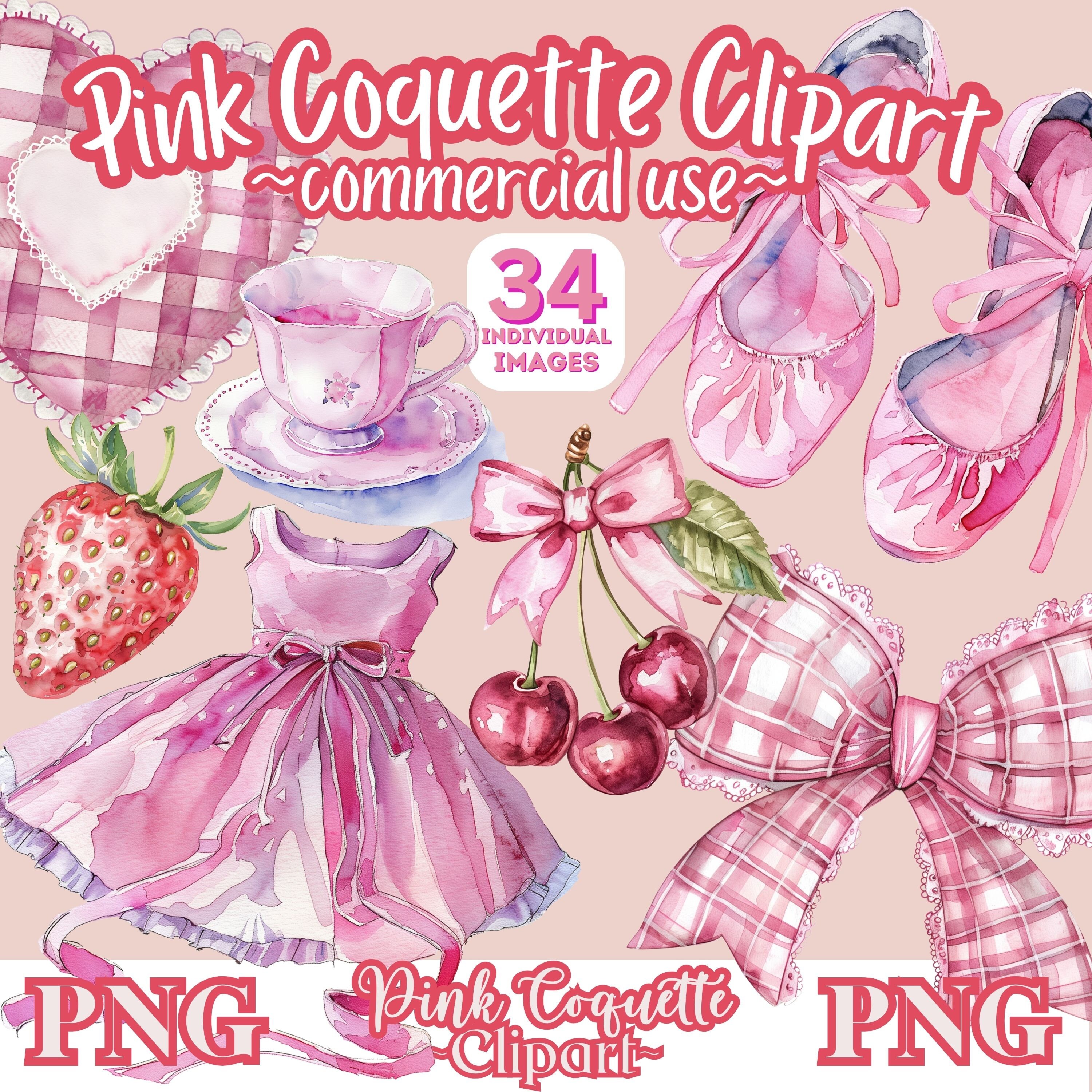 Coquette Watercolor Clipart, Coquette Png Graphics, Pink Coquette ...