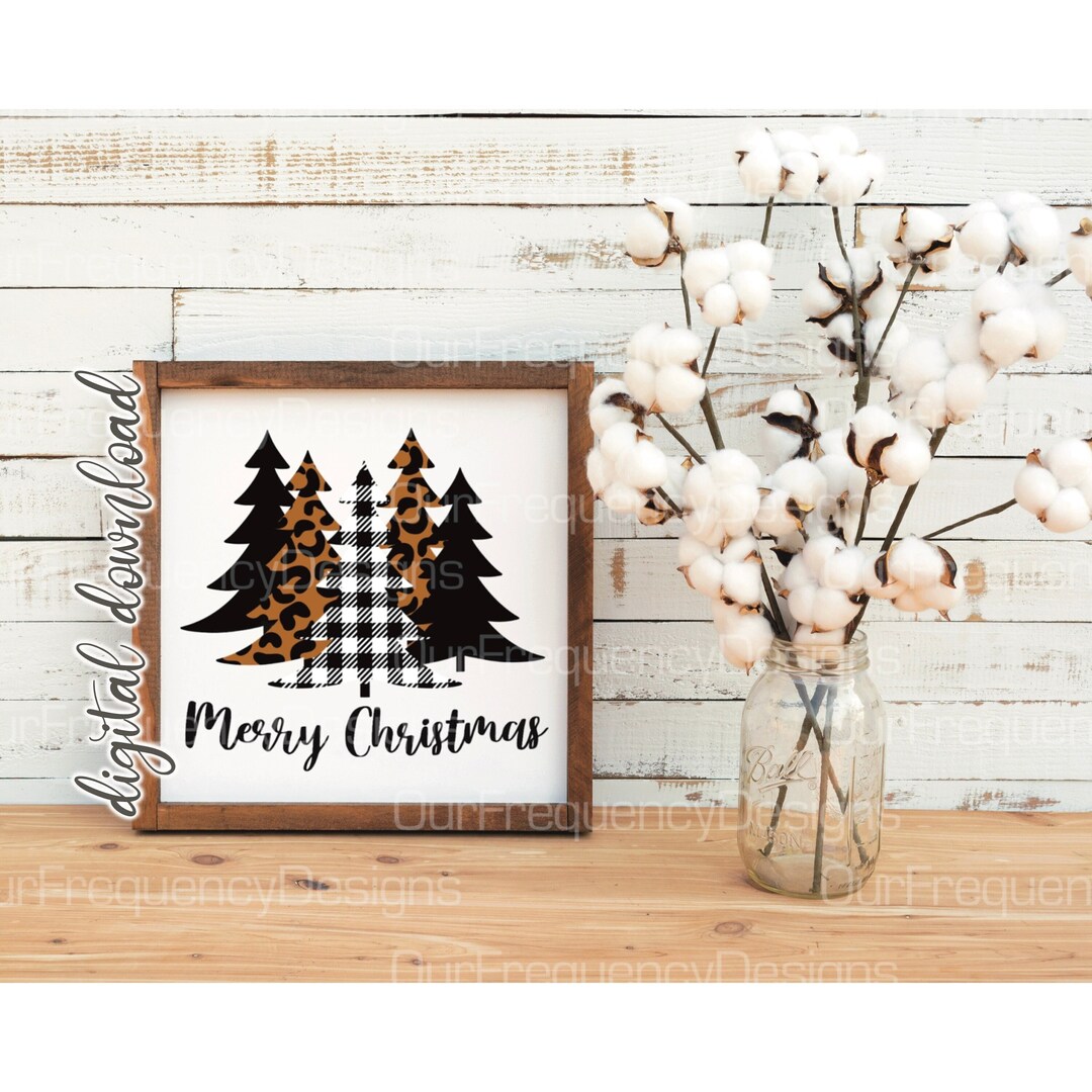 Merry Christmas Cheetah SVG, Buffalo Plaid Christmas Tree Svg, Merry ...