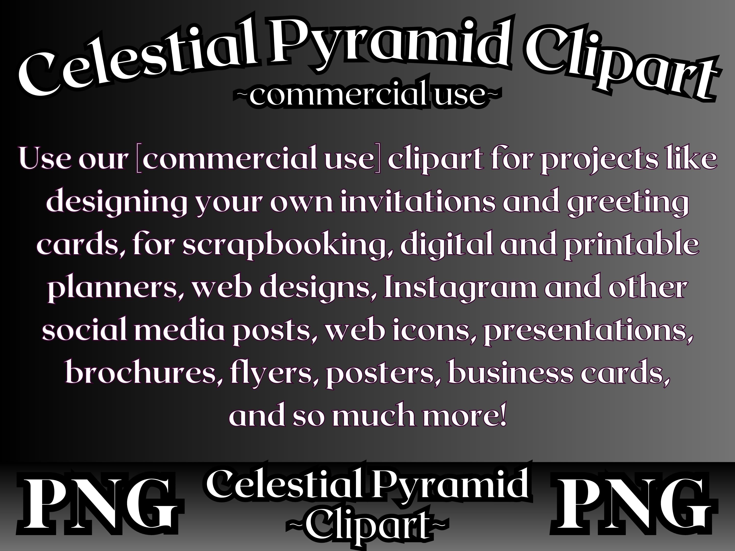 Celestial Pyramid Clipart Pyramid Png Graphics Mystic - Etsy