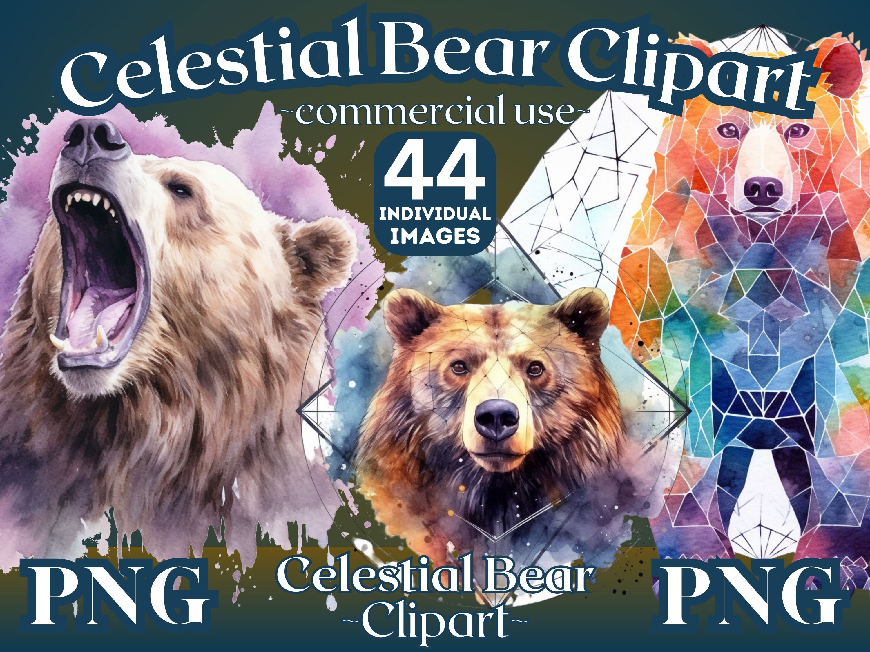 Celestial Bear Clipart, Bear Spirit Png, Spirit Animal Clipart ...
